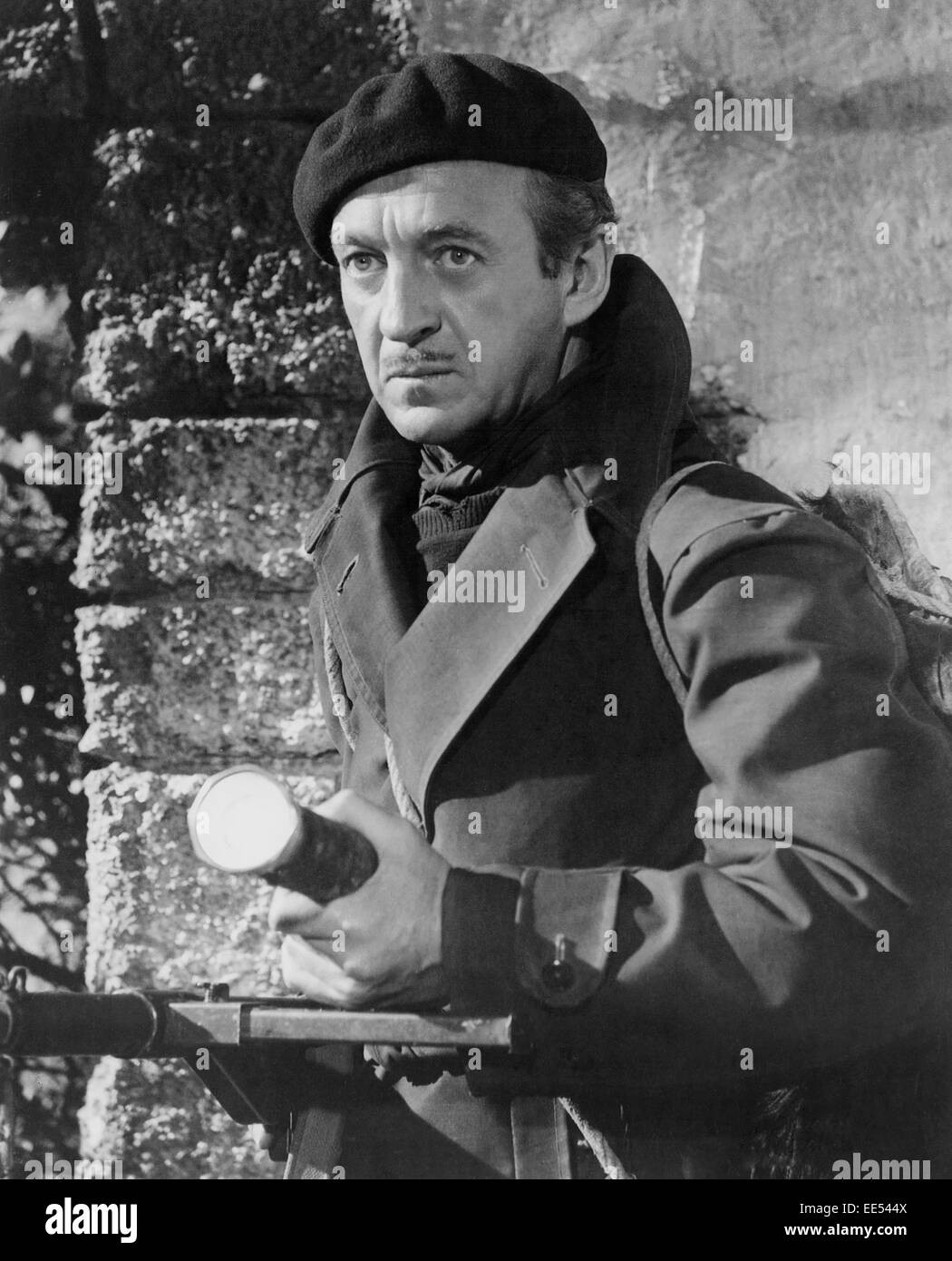 David Niven, on-set of the Film, "The Guns of Navarone", 1961 Stock ...