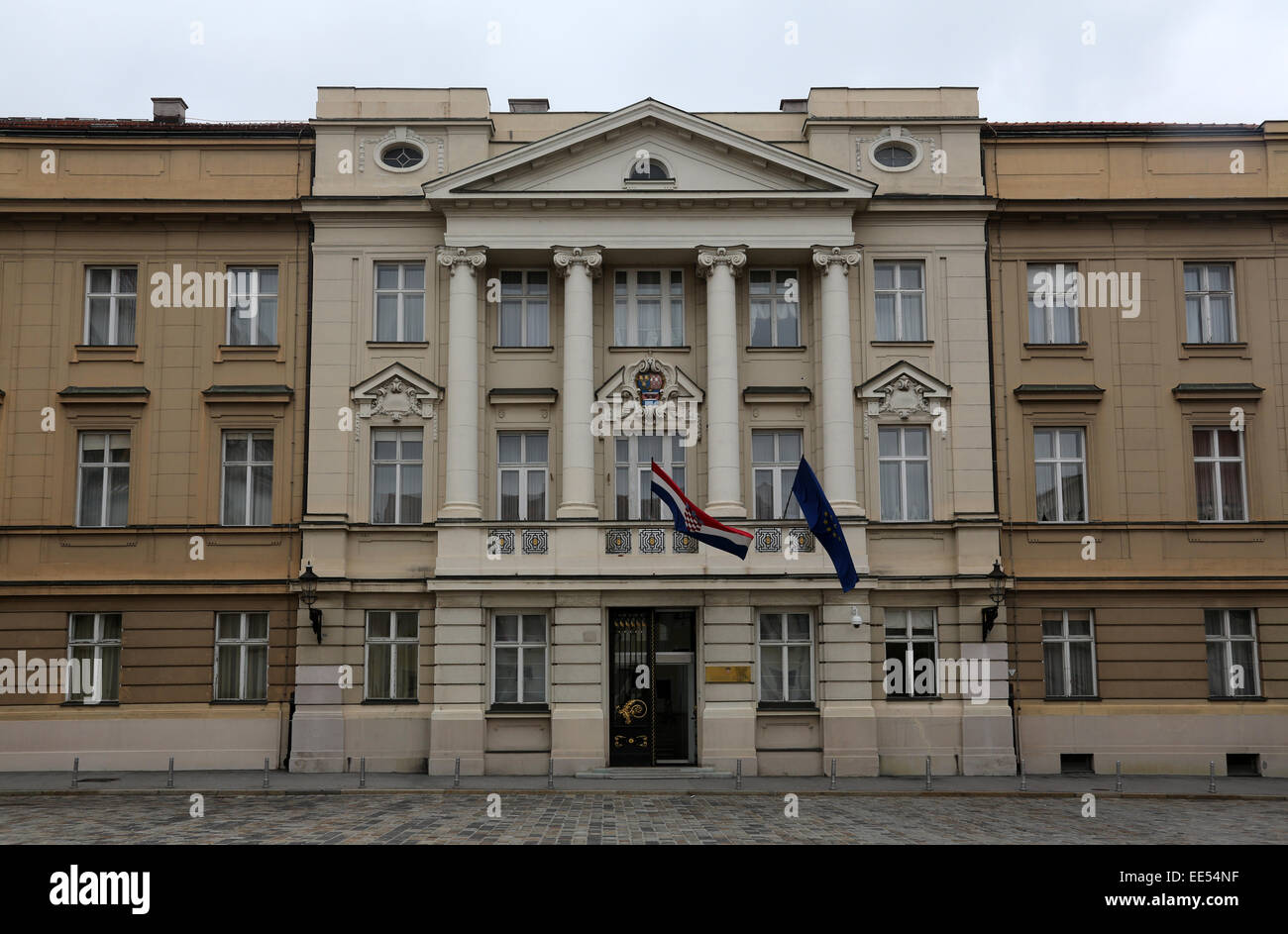 Croatian parliament building in Zagreb, capital of Croatia on April 26 ...