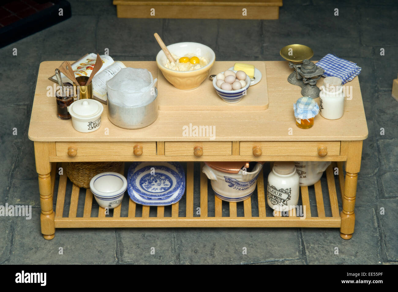 Regency Period Dolls House Showing The Miniature Interiors And