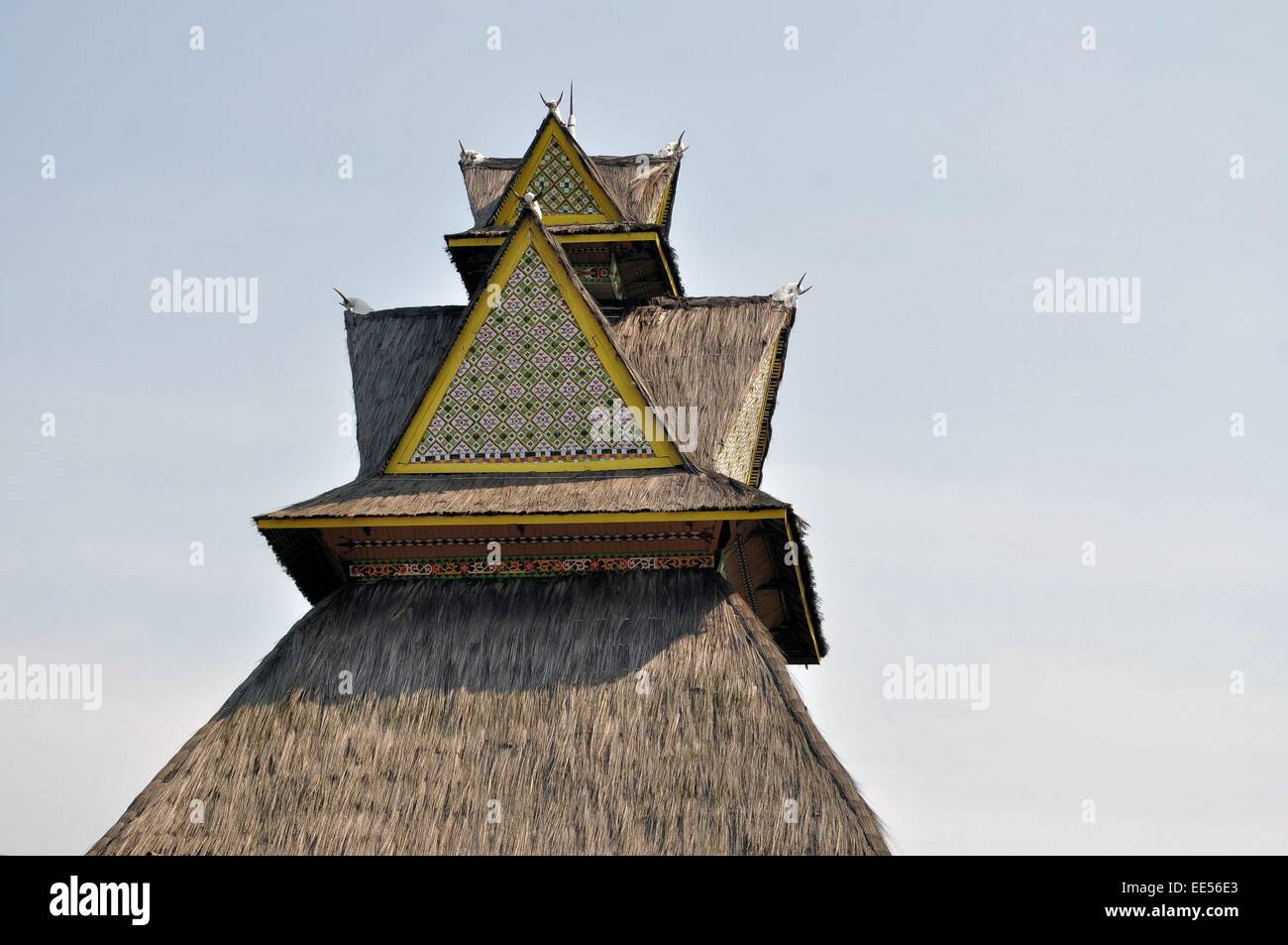 A heritage wooden house built in traditional style of Riau on the ...