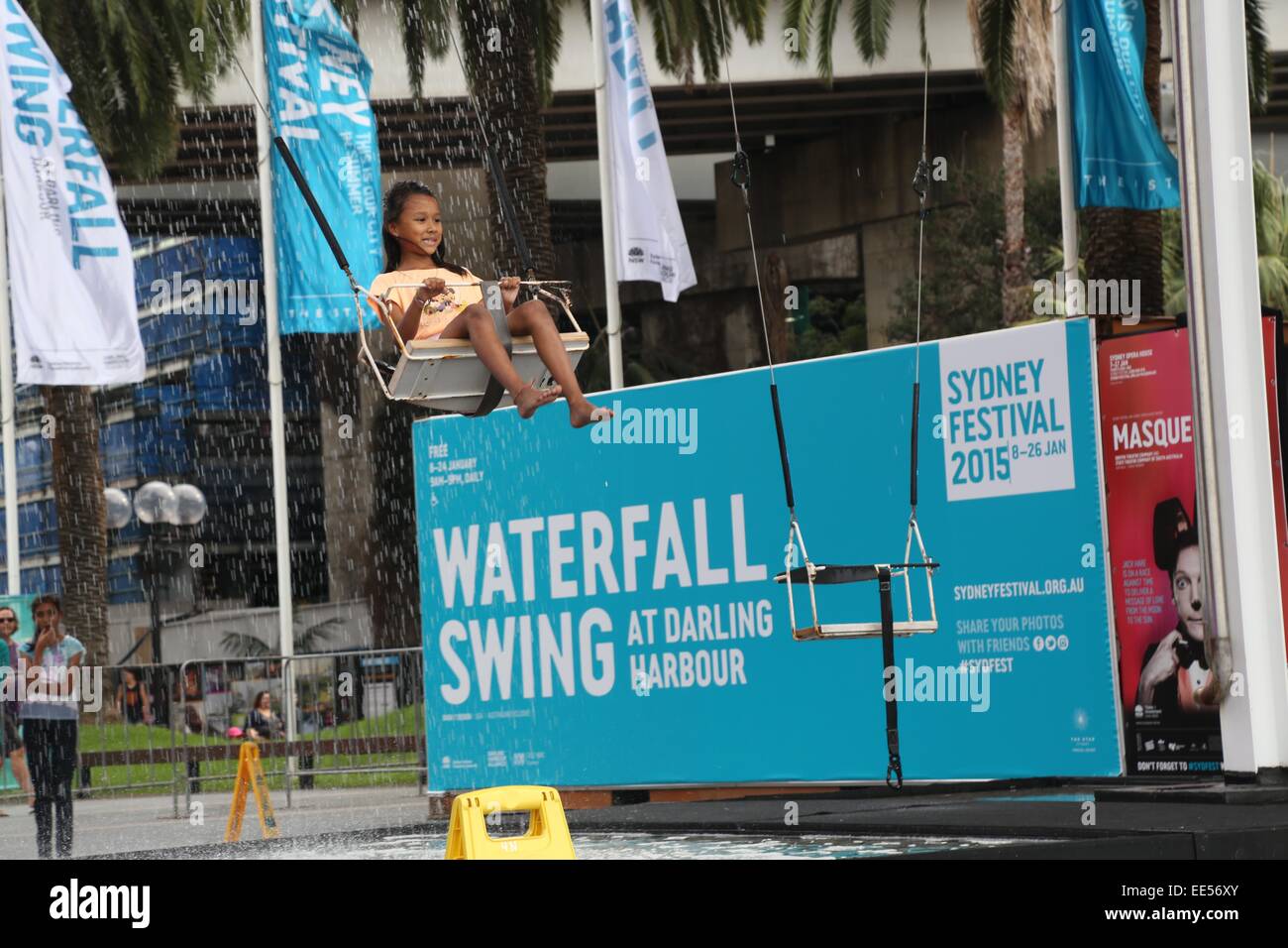 Sydney, Australia. 13 January 2015. Waterfall Swing by Dash 7 Design is ...