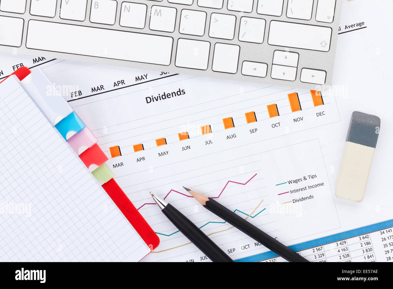 Desk of reports hi-res stock photography and images - Alamy