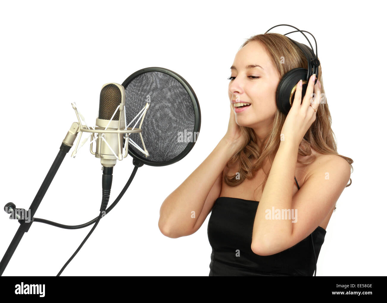 A girl sings Stock Photo - Alamy
