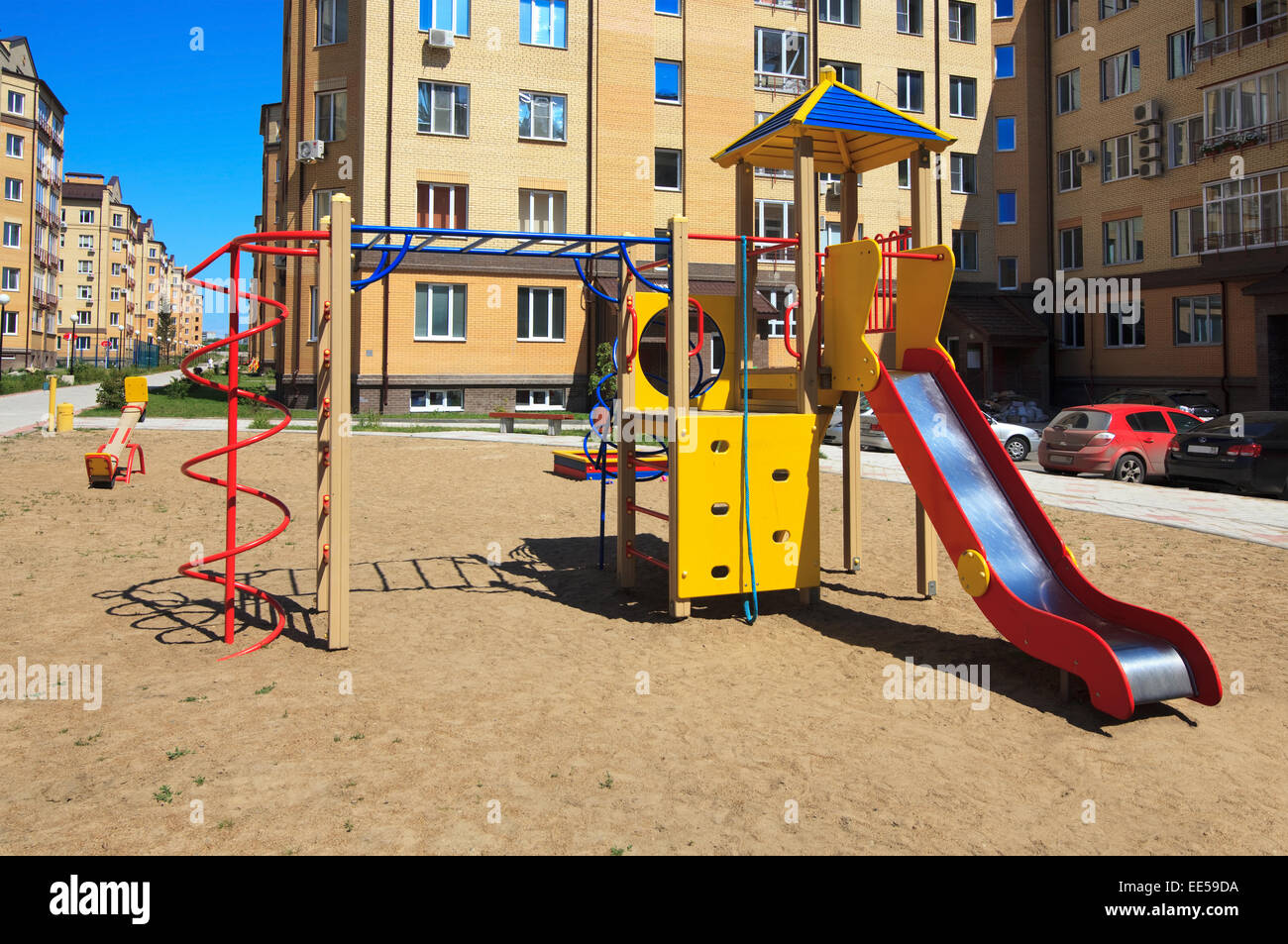 Children's playground in the new neighborhood Stock Photo - Alamy