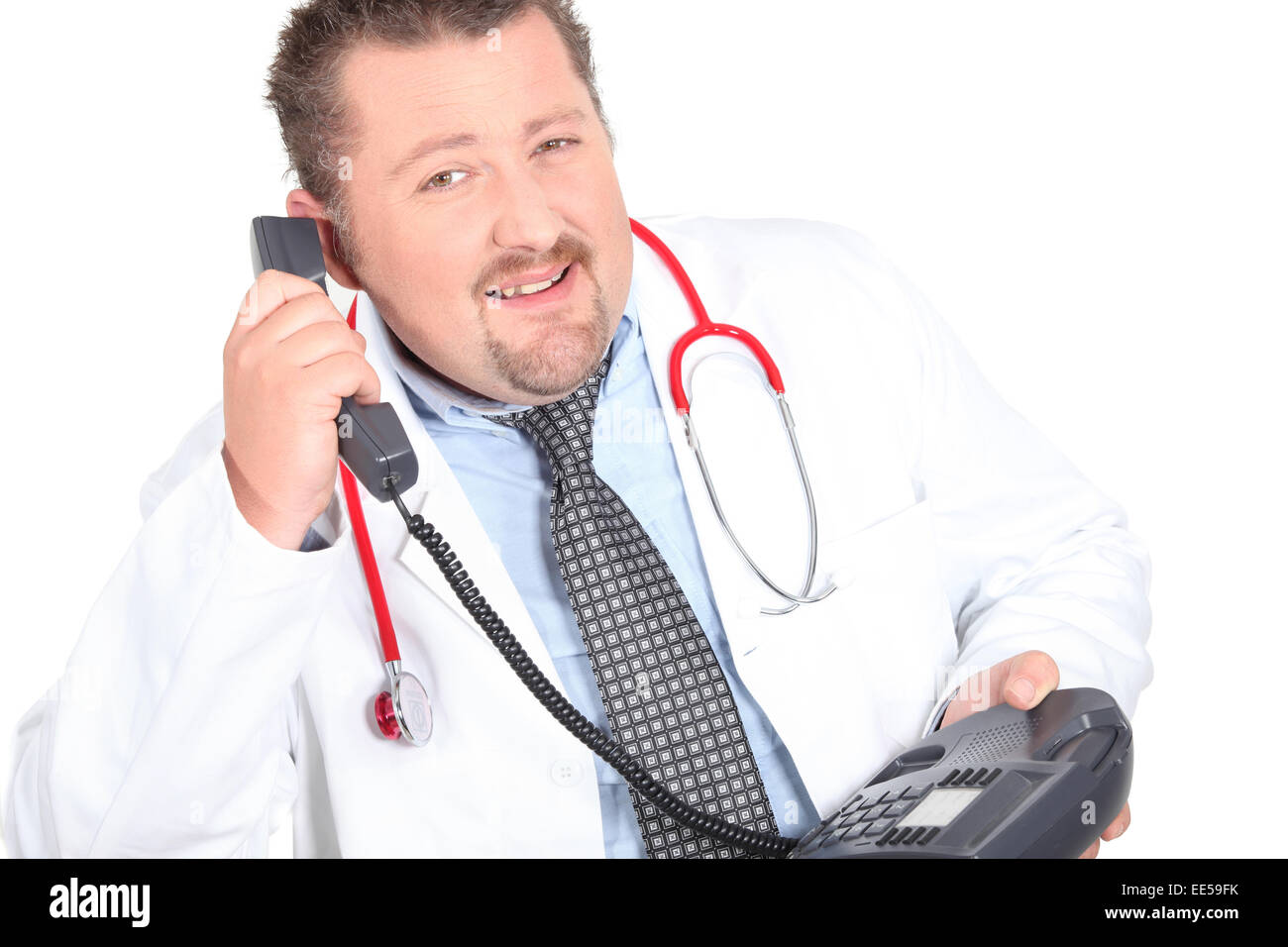 Doctor calling patient with results Stock Photo - Alamy