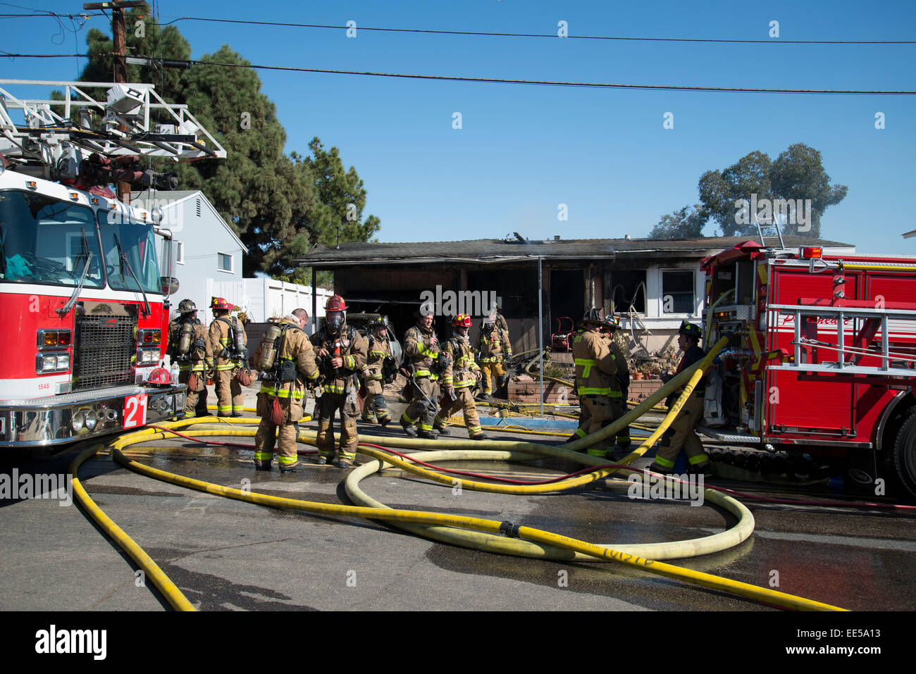 Residential Structure Fire, San Diego, California, USA Stock Photo - Alamy