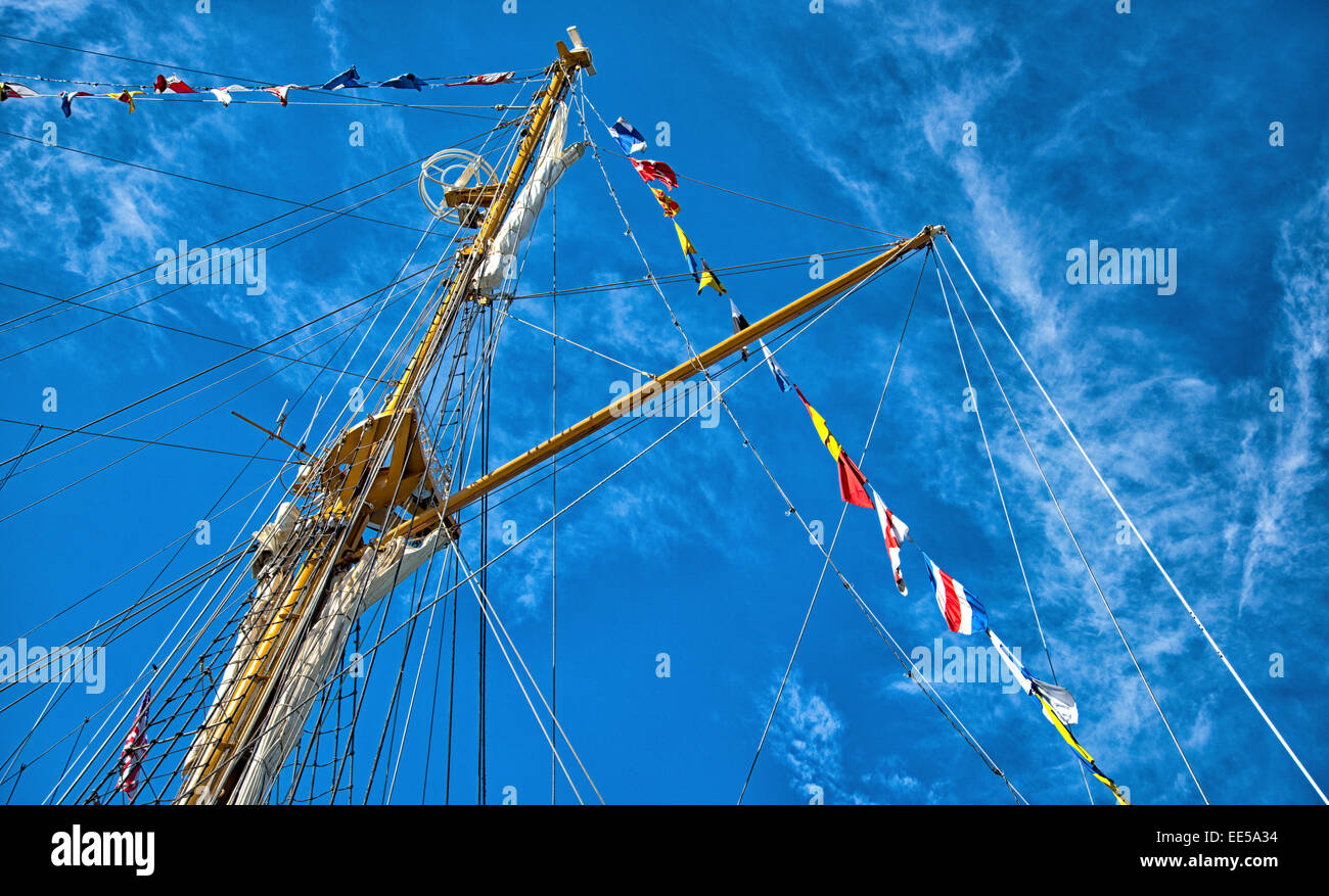 Sailing Vessel Rigging and Nautical Flags, San Diego Bay, San Diego ...