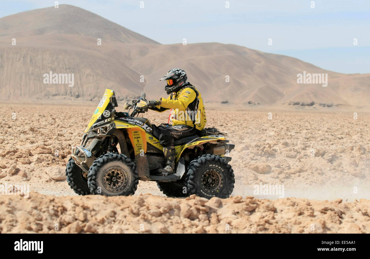 Calama, Chile. 13th Jan, 2015. Sebastian Palma of Chile races during ...