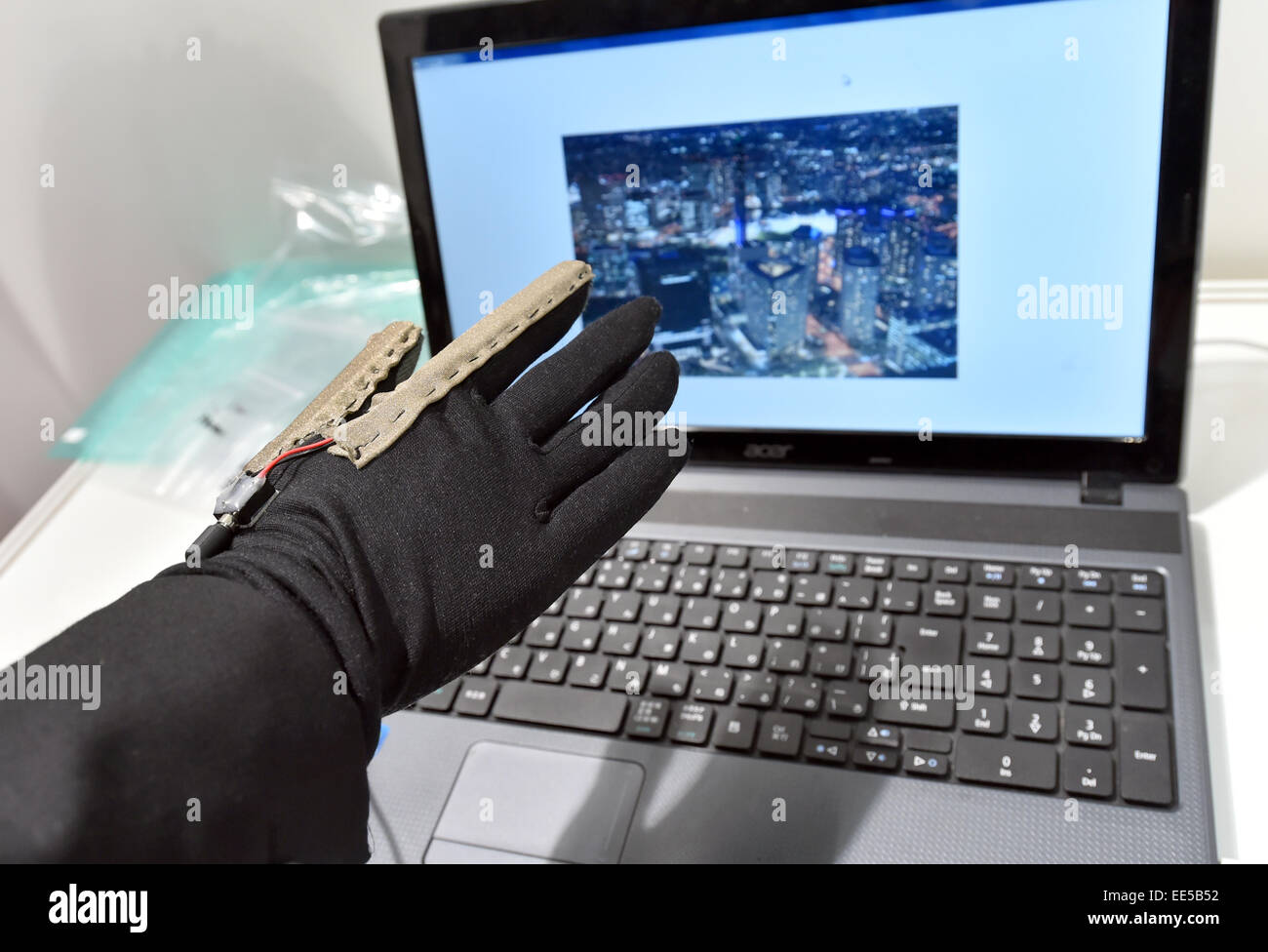 Tokyo, Japan. 14th Jan, 2015. A new piezoelectric fabric derived from ...