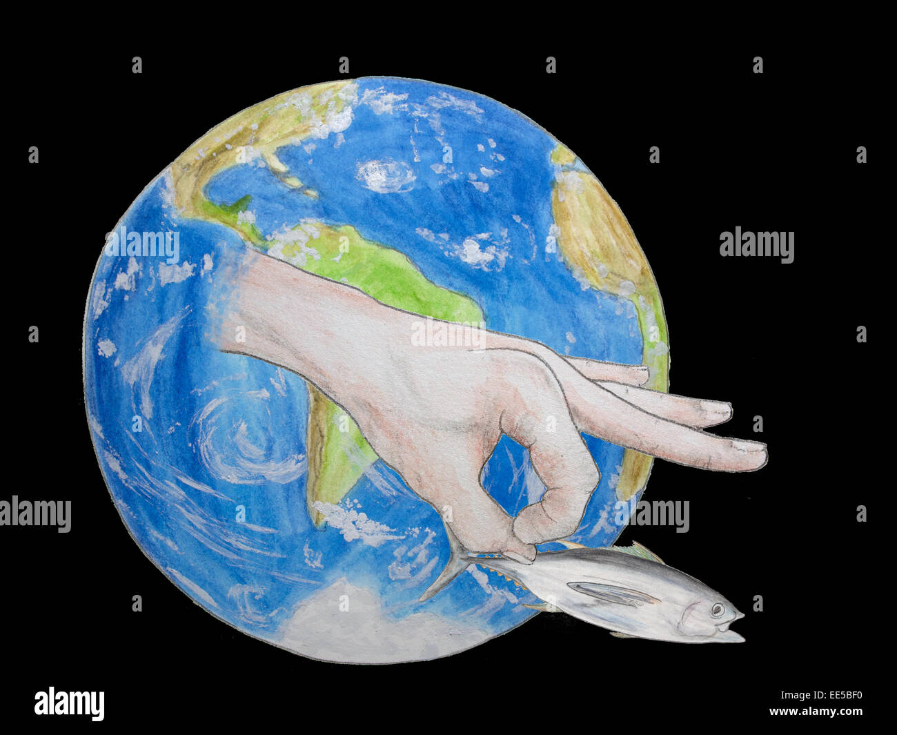 Human race is overfishing the ocean and destroys species tuna Stock ...