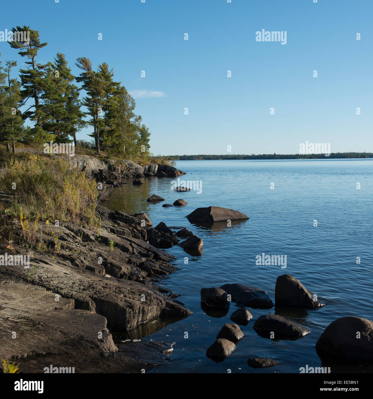 Rocks on the coast, Lake of The Woods, Ontario, Canada Stock Photo - Alamy