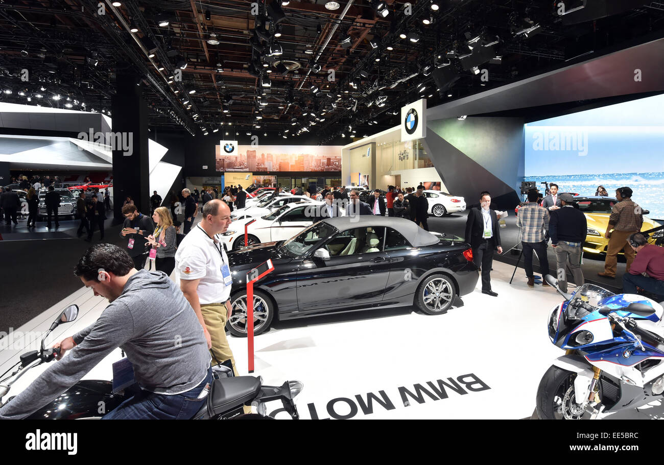 Detroit, USA. 13th Jan, 2015. View of the BMW exhibition stand ...