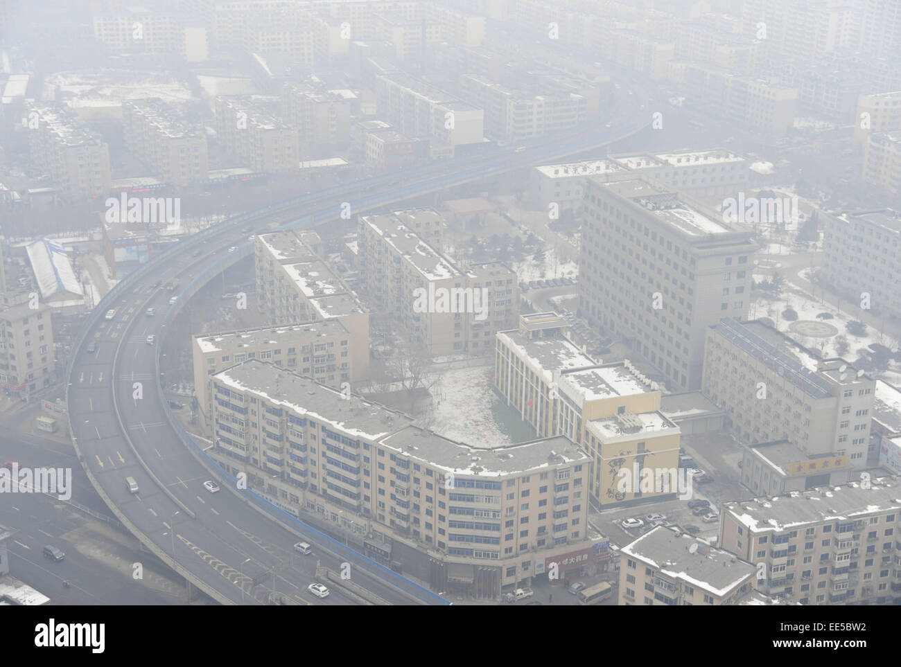 Shenyang. 14th Jan, 2015. Photo taken on Jan. 14, 2015 shows the smog ...