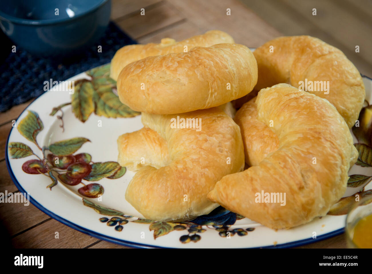 Close-up of croissants on a plate, Lake of The Woods, Ontario, Canada ...