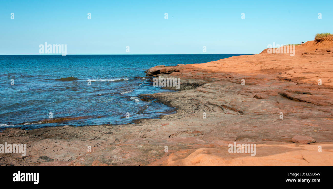 Rock formations at coastline, Cavendish Beach, Green Gables, Prince ...