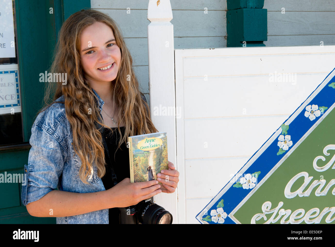 Portrait of a girl smiling, Green Gables, Prince Edward Island, Canada ...