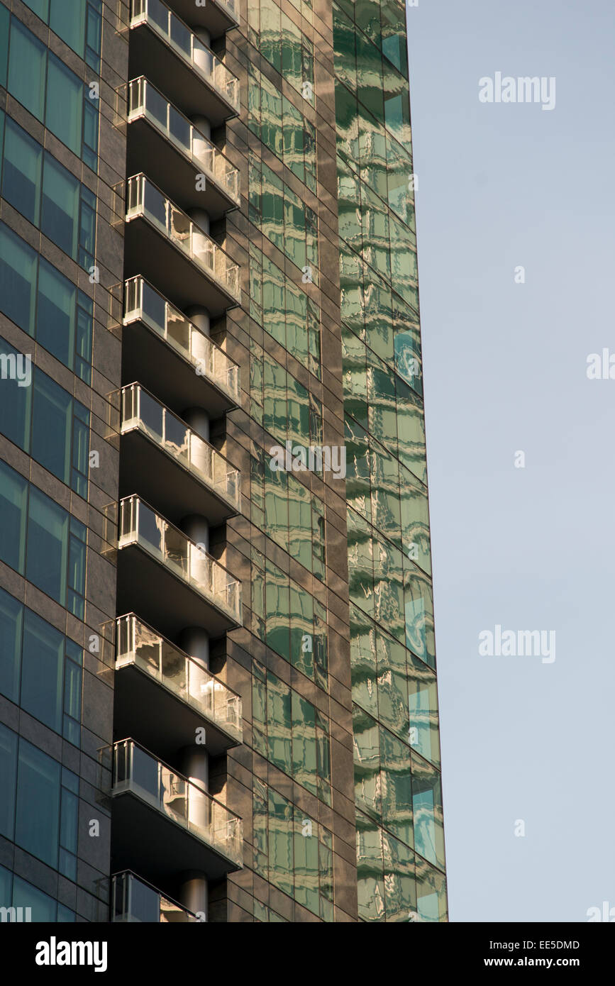 Modern glass building in downtown, Vancouver, British Columbia, Canada ...