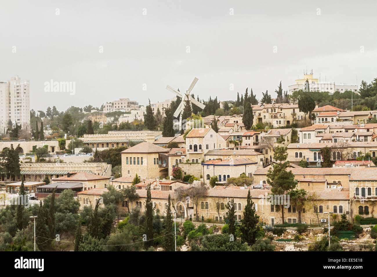 Panorama of West Jerusalem Yemin Moshe neighborhood , Israel Stock ...