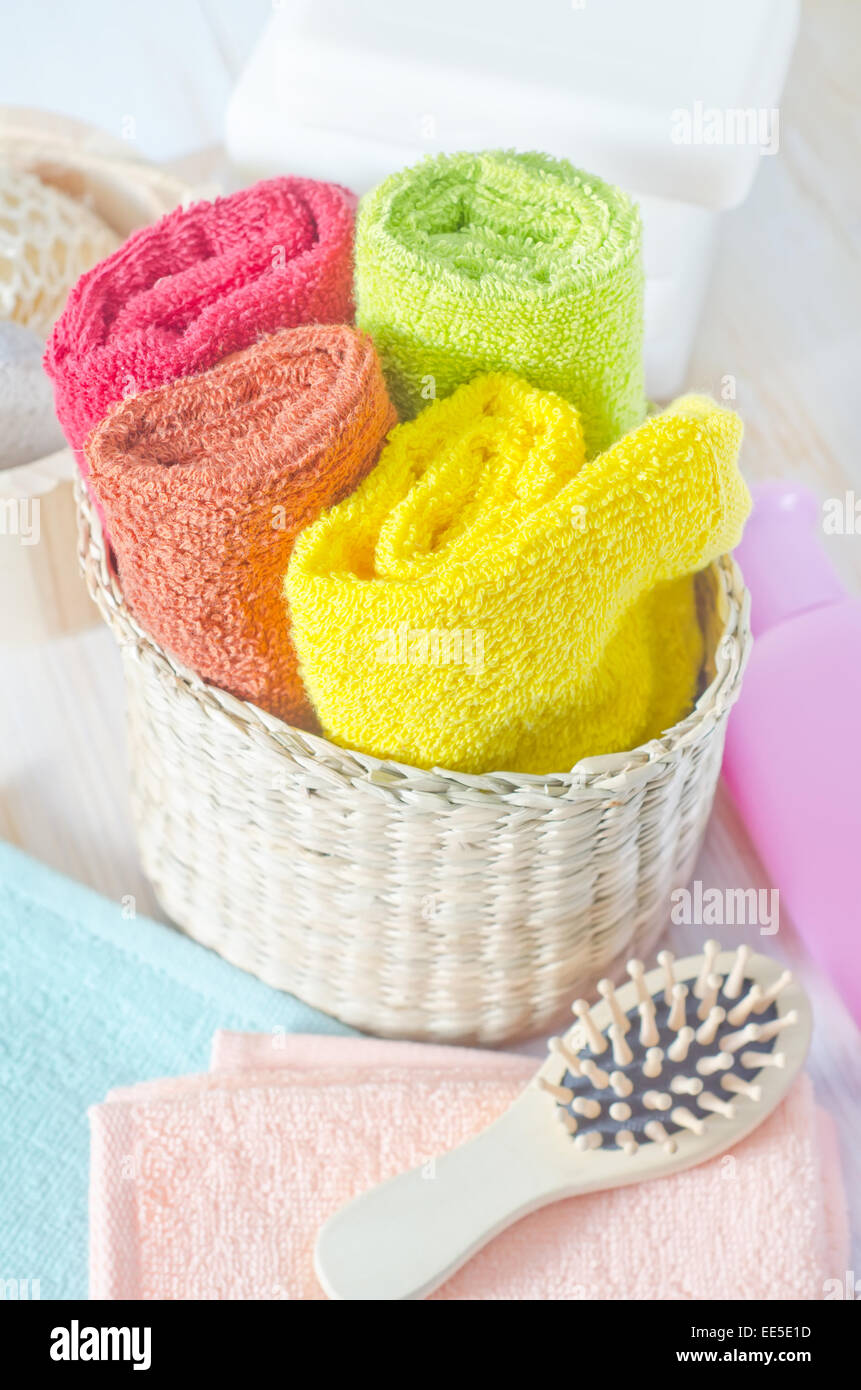 Spa towels cream isolated hi-res stock photography and images - Alamy