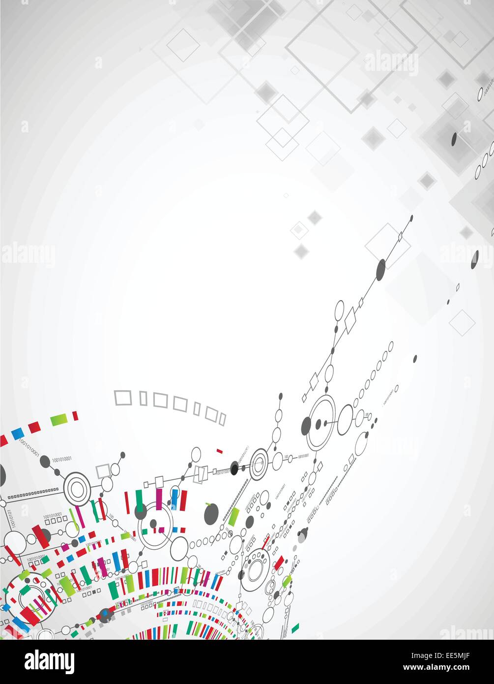 Abstract technological background with various technological elements ...