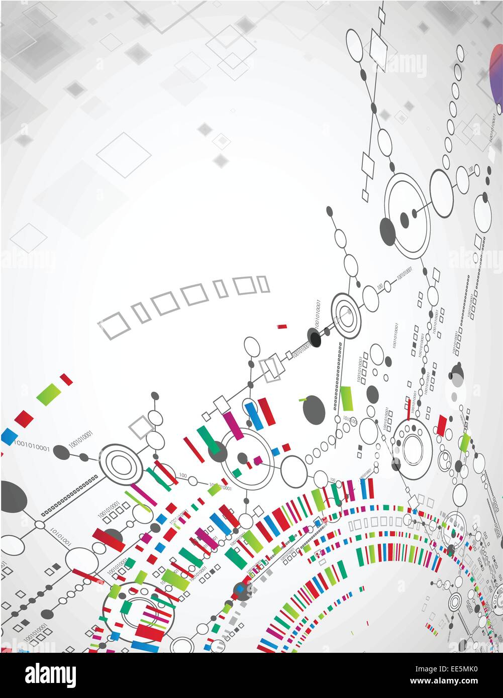 Abstract technological background with various technological elements ...