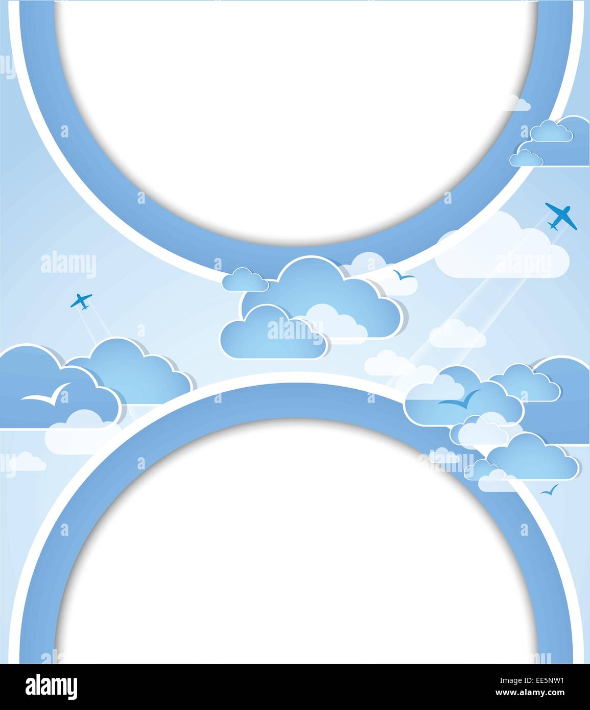 Good weather round background. Blue sky with clouds. Vector Stock ...