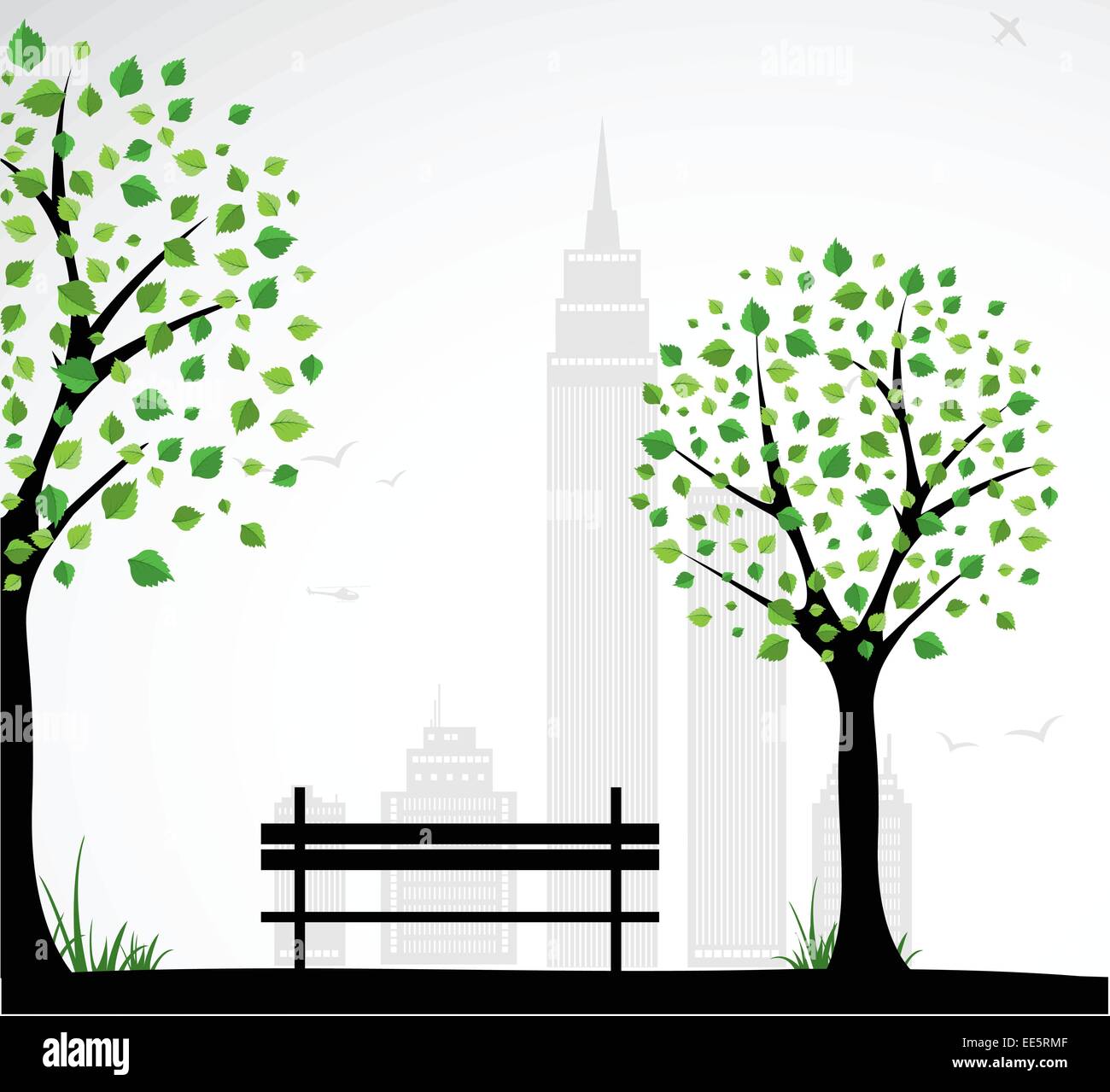 City theme Background with abstract tree. Vector Stock Vector Image ...