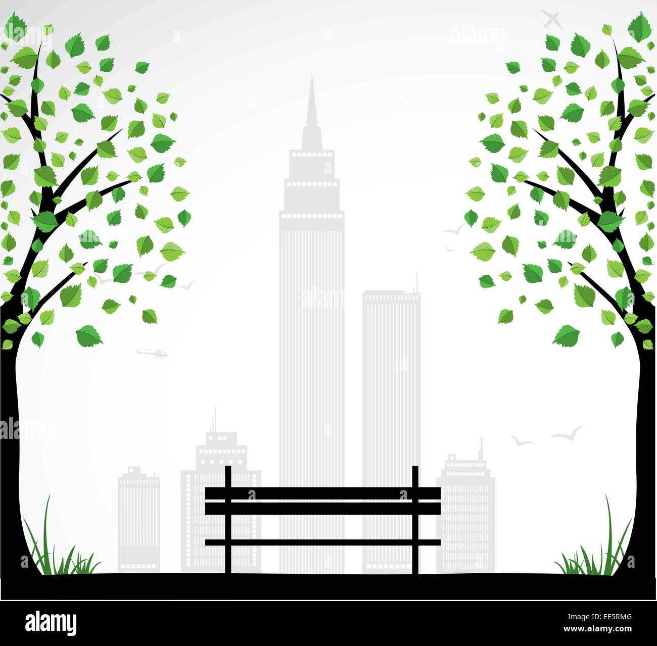 City theme Background with abstract tree. Vector Stock Vector Image ...