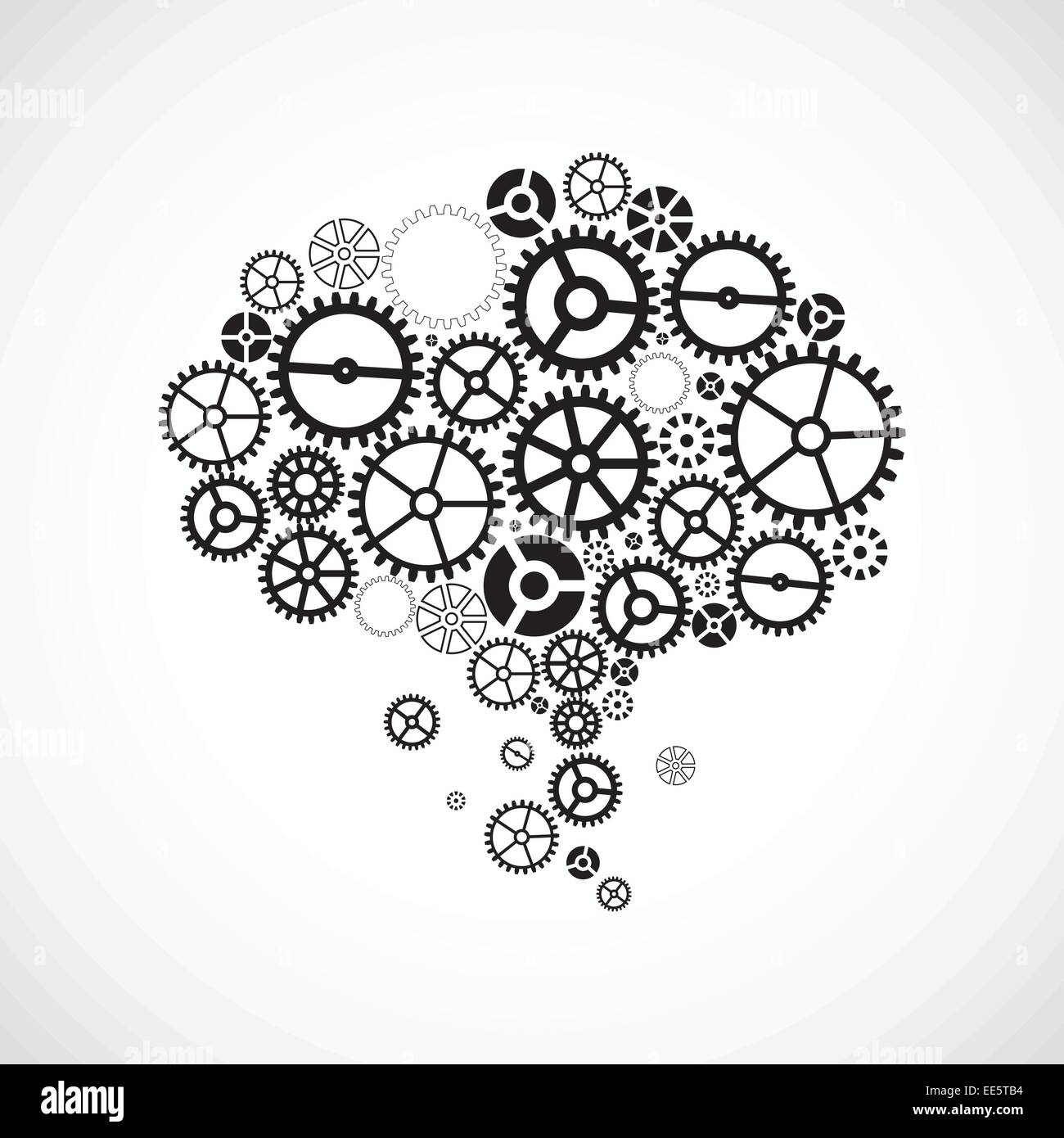Abstract technology background. Cog wheel theme/ brain form Stock ...