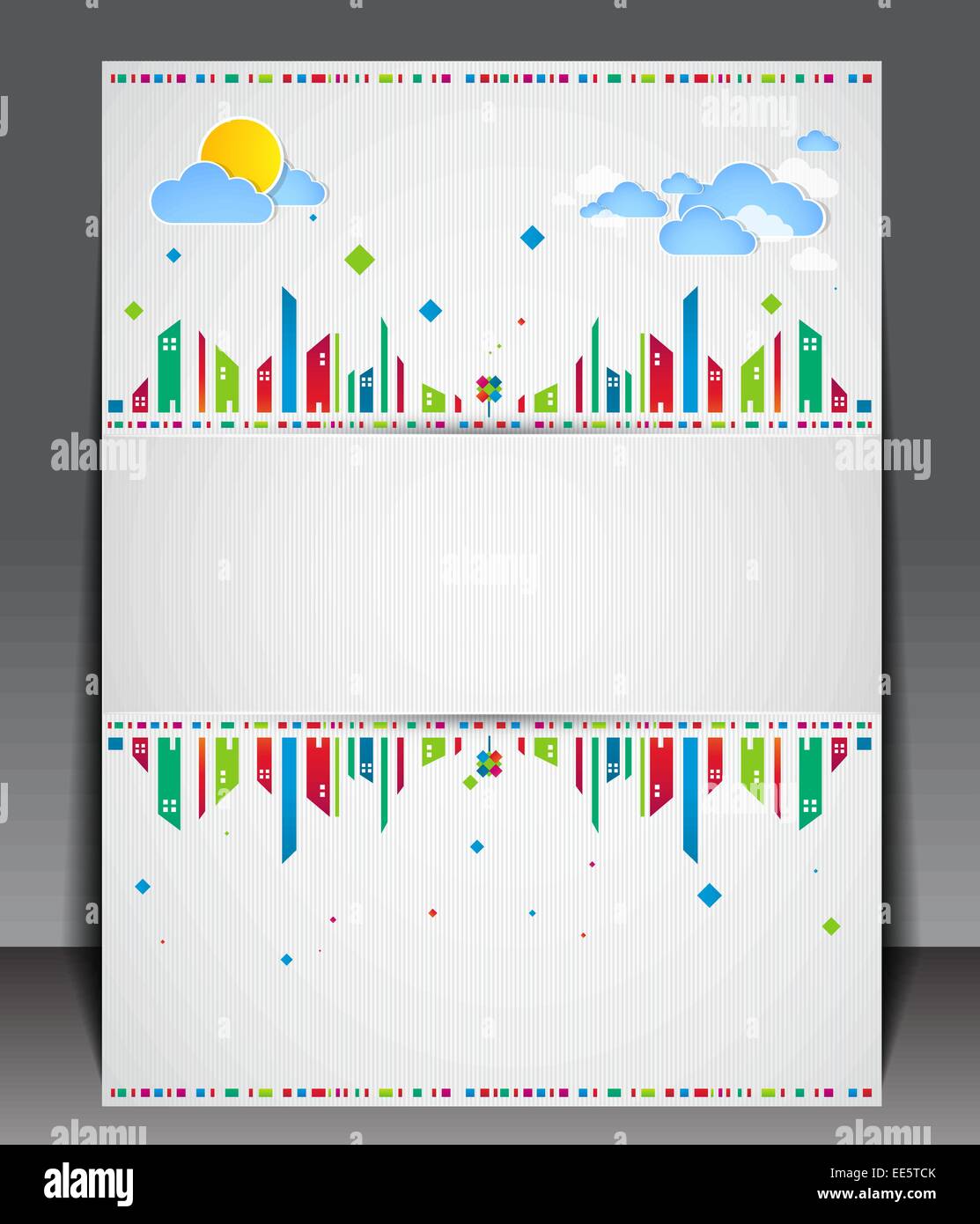 Funny city theme blank with sun and clouds Stock Vector Image & Art - Alamy