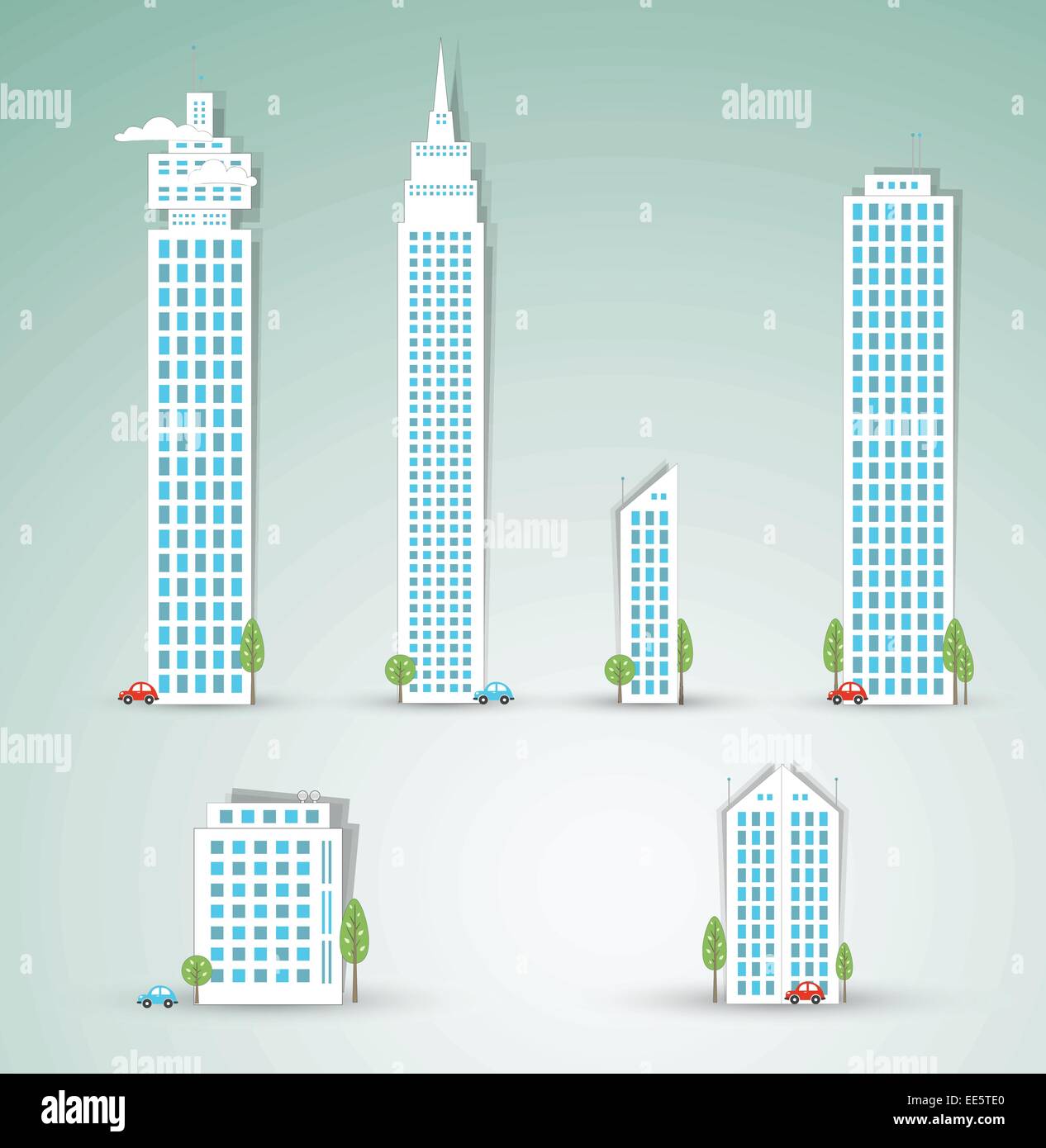 Modern city center and sky high Stock Vector Images - Alamy