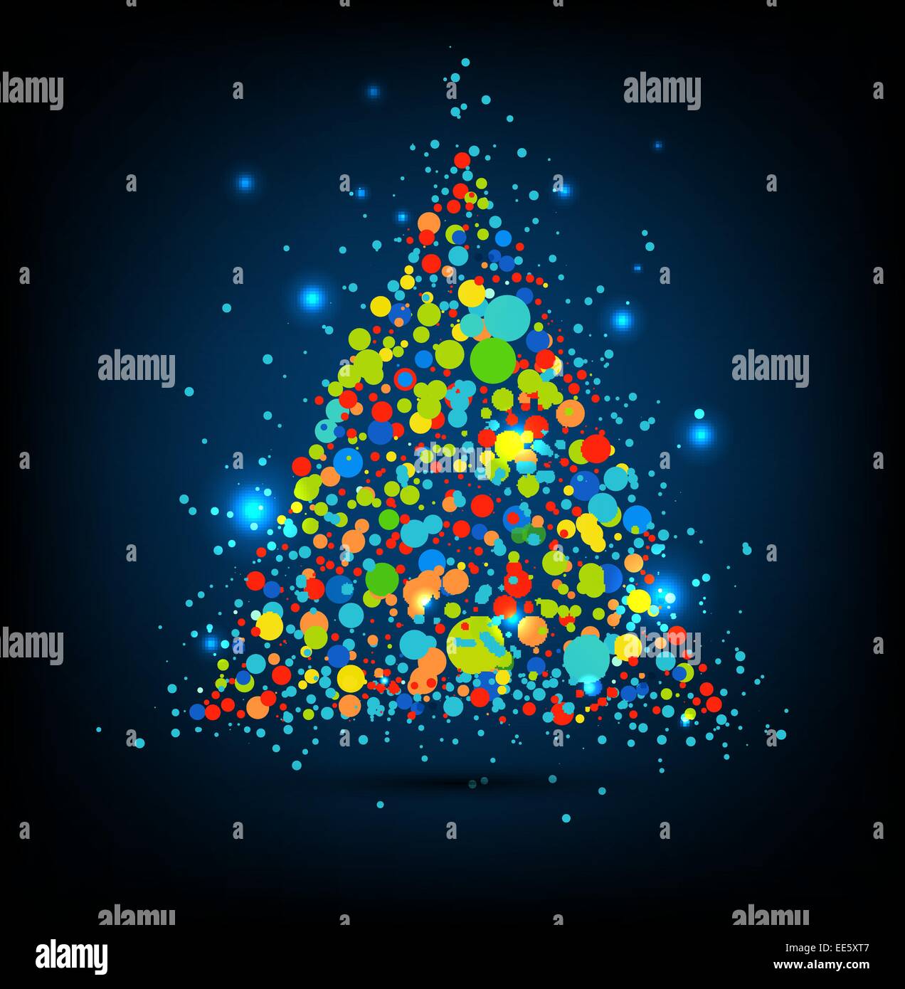 Vector Christmas tree with dots and stars Stock Vector Image & Art - Alamy