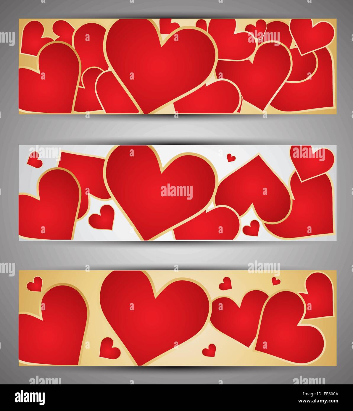 Set of web banners with hearts. Vector Stock Vector Image & Art - Alamy