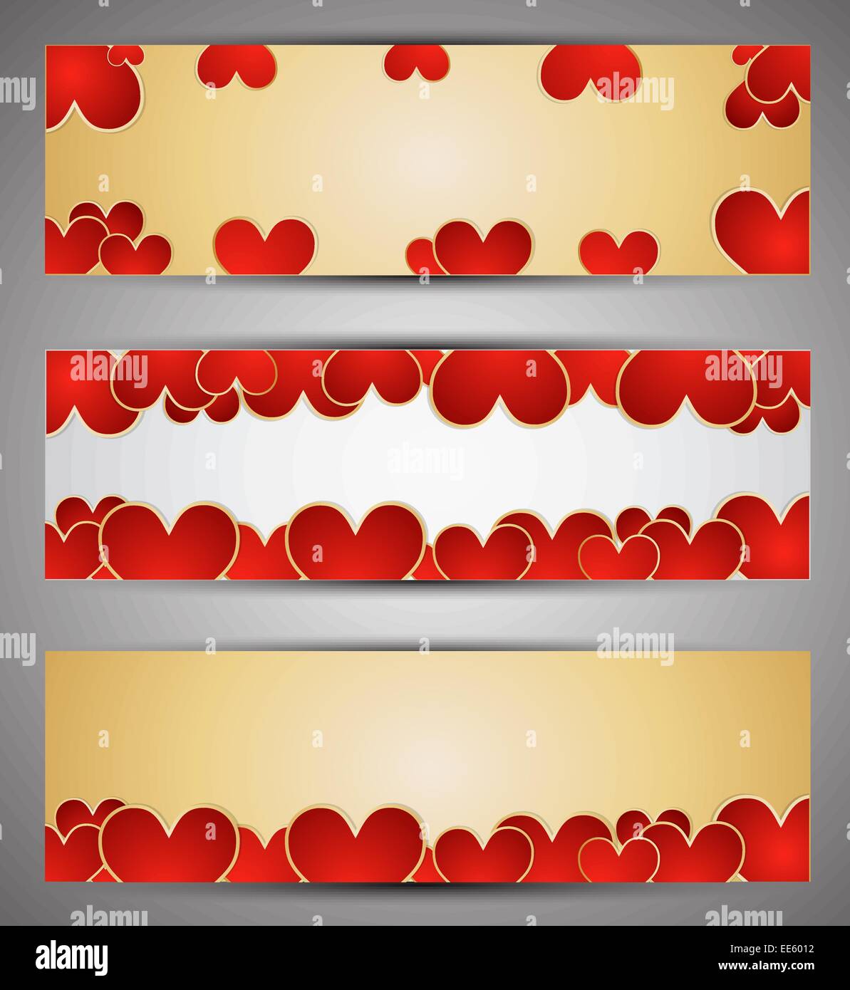 Set of web banners with hearts. Vector Stock Vector Image & Art - Alamy