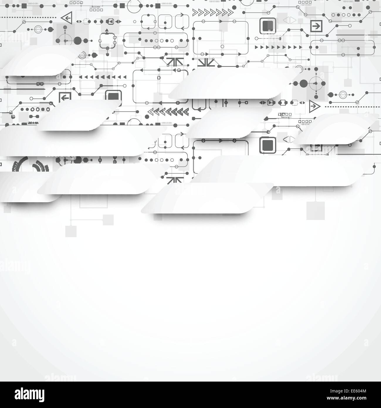 Abstract technological background with various technological elements ...