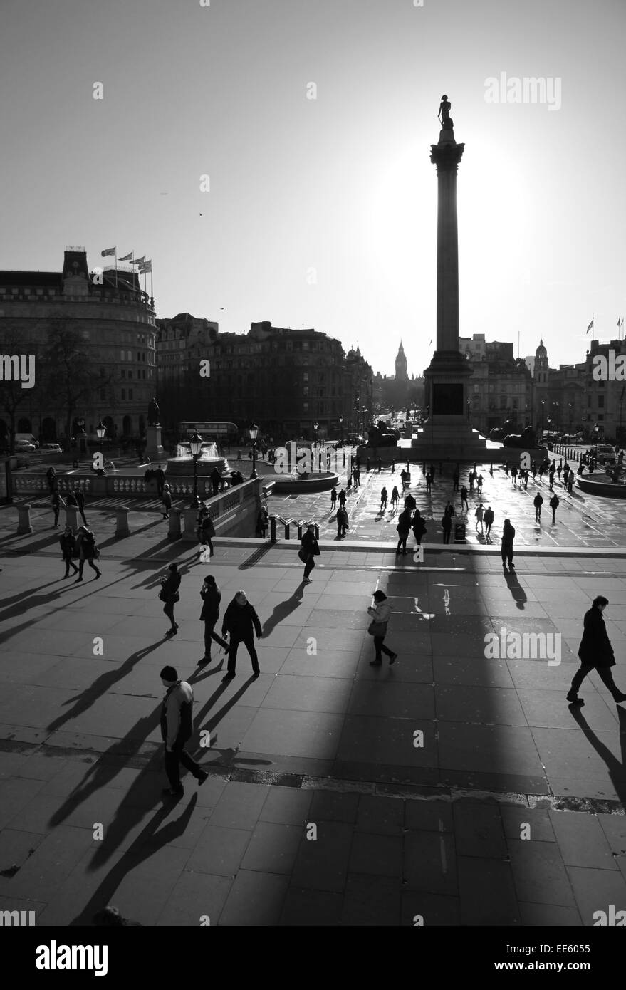 Tourists trafalgar square Black and White Stock Photos & Images - Alamy