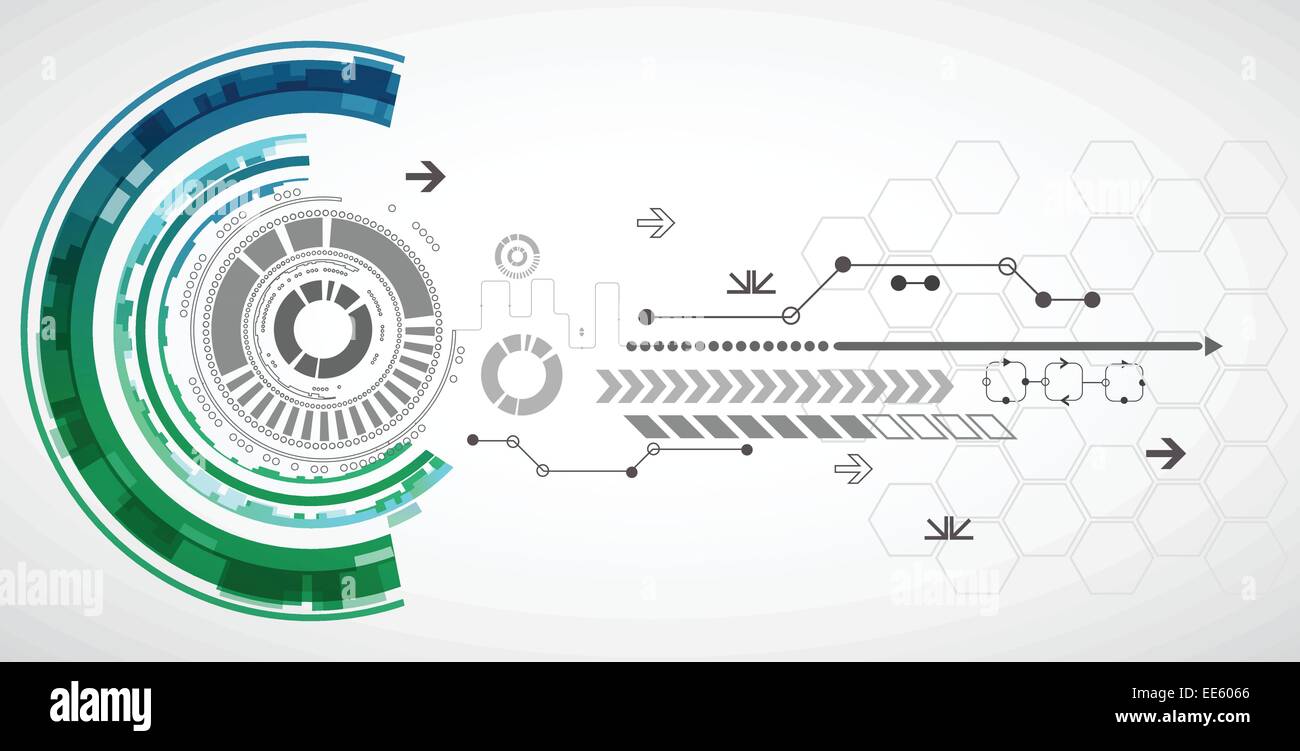 Abstract technological background with various elements Stock Vector ...