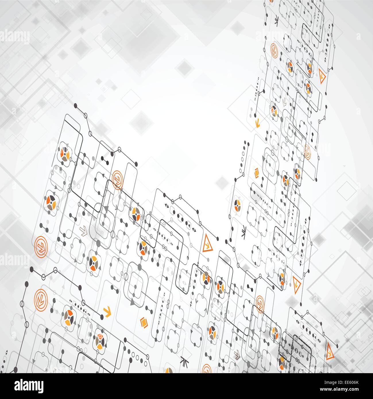 Abstract technological background with various elements Stock Vector ...