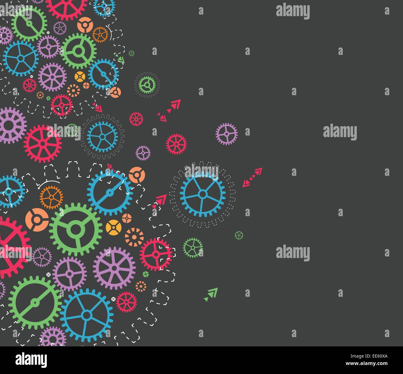 Abstract technology background with colorful gears. Vector illustration ...