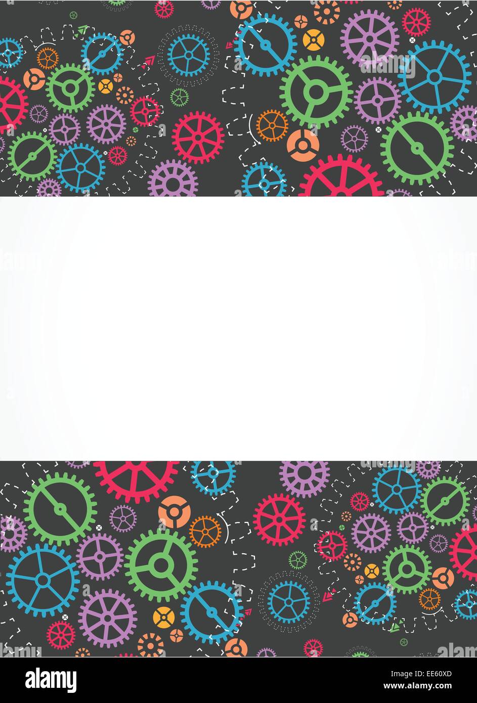 Abstract technology background with colorful gears. Vector illustration ...