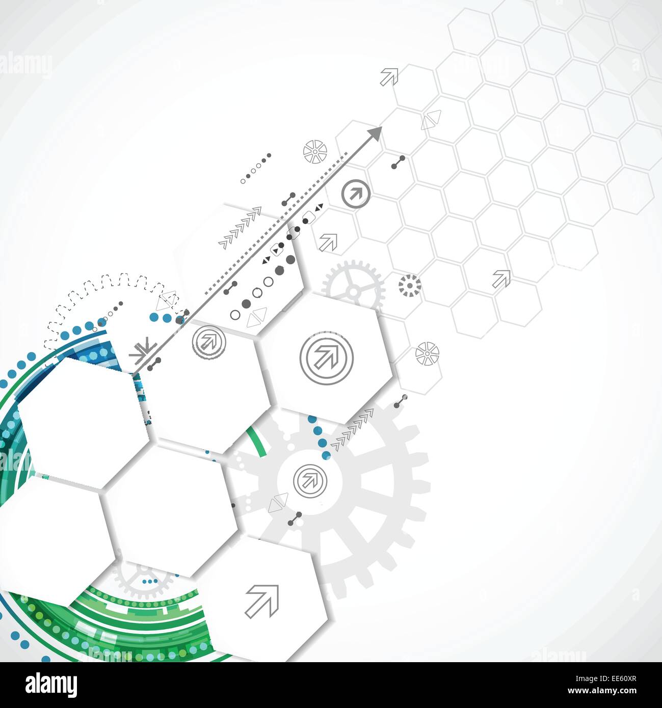 Abstract technological background with various technological elements ...