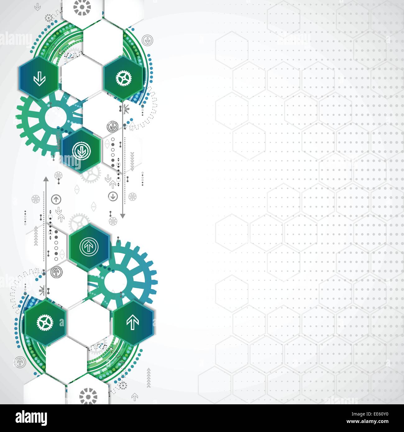 Abstract technological background with various technological elements ...