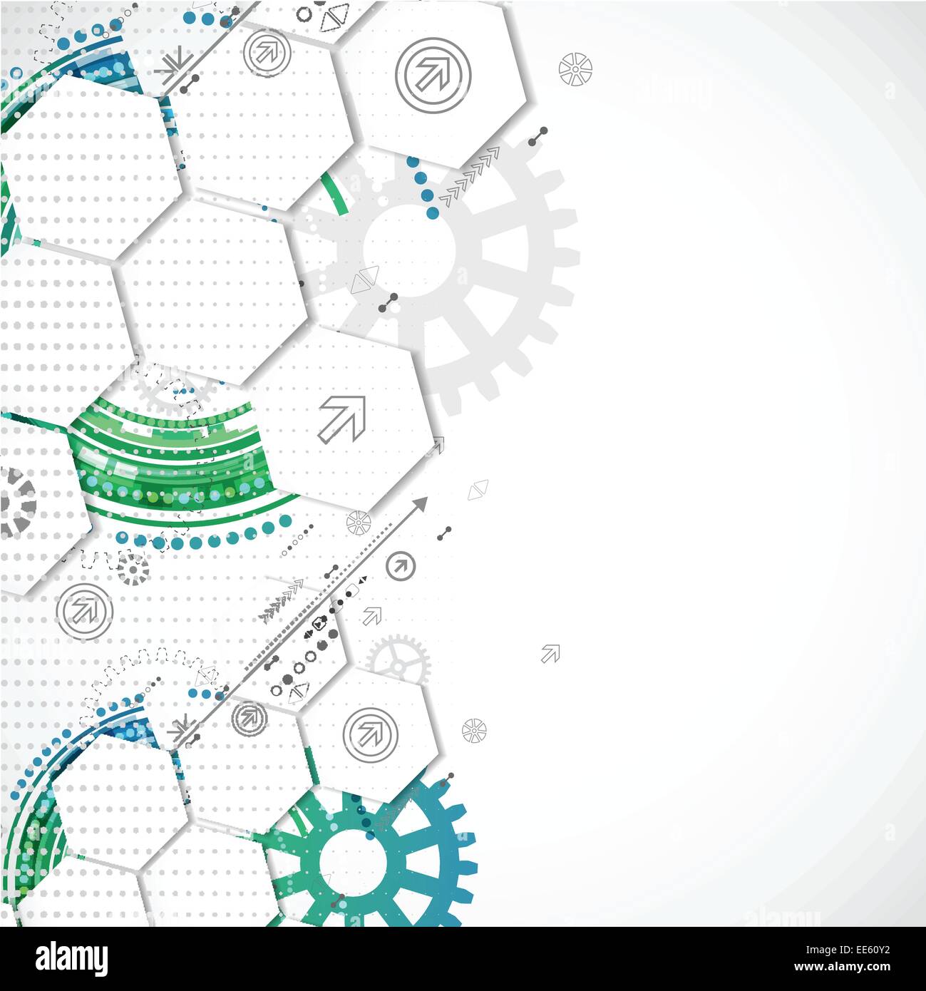 Abstract technological background with various technological elements ...