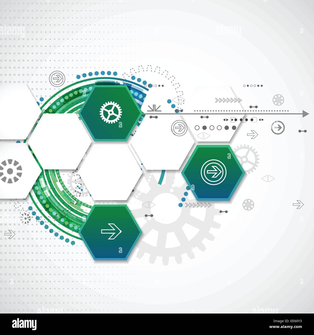 Abstract technological background with various technological elements ...