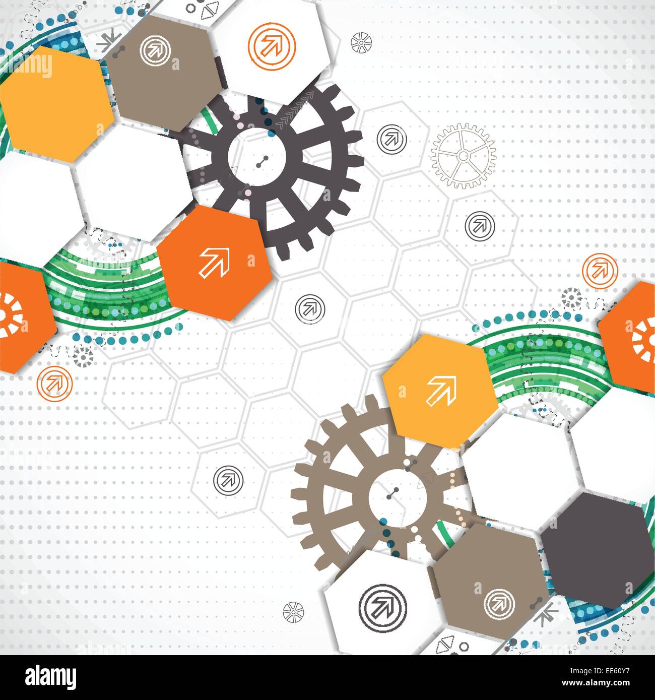 Abstract technological background with various technological elements ...