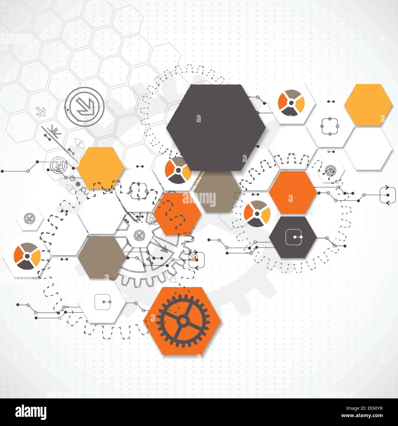 Abstract technological background with various technological elements ...