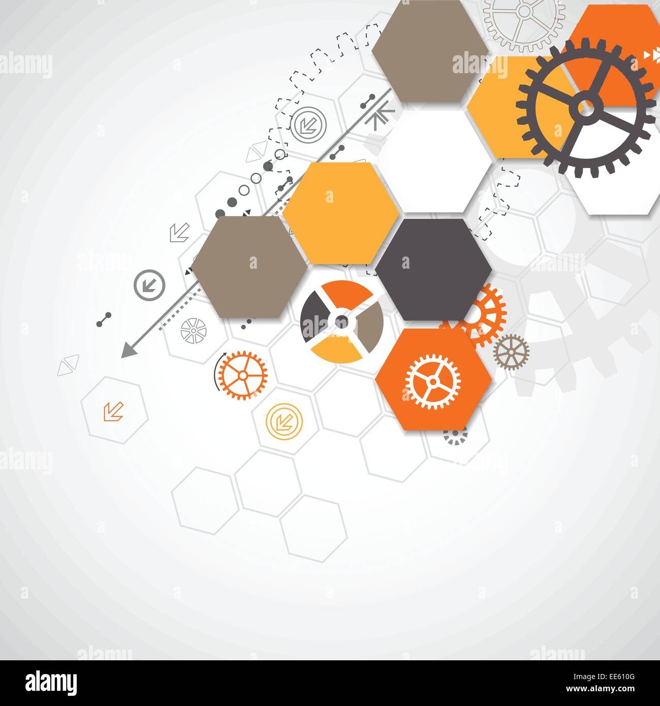 Abstract technological background with various technological elements ...