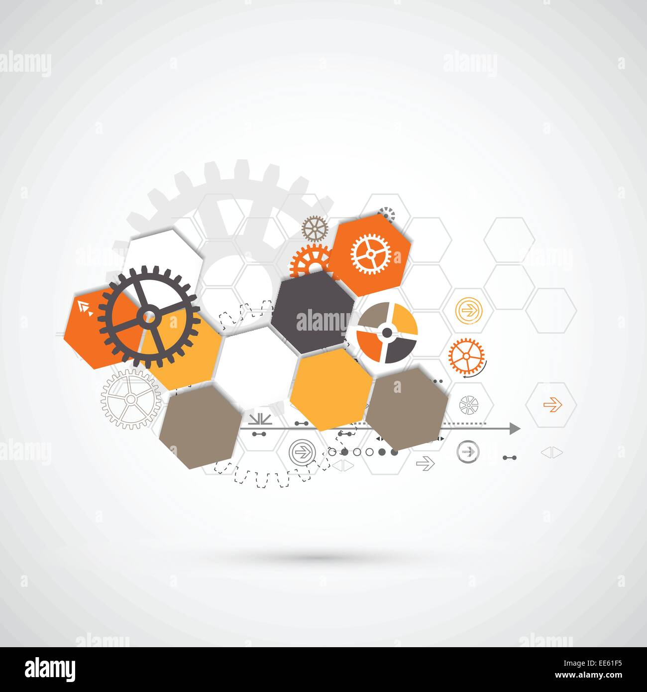 Abstract technological background with various technological elements ...