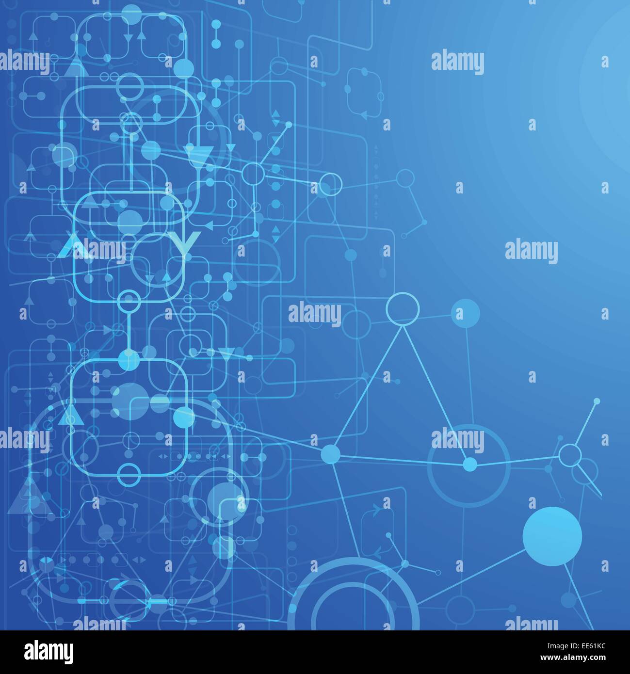 Abstract technological background with various technological elements ...