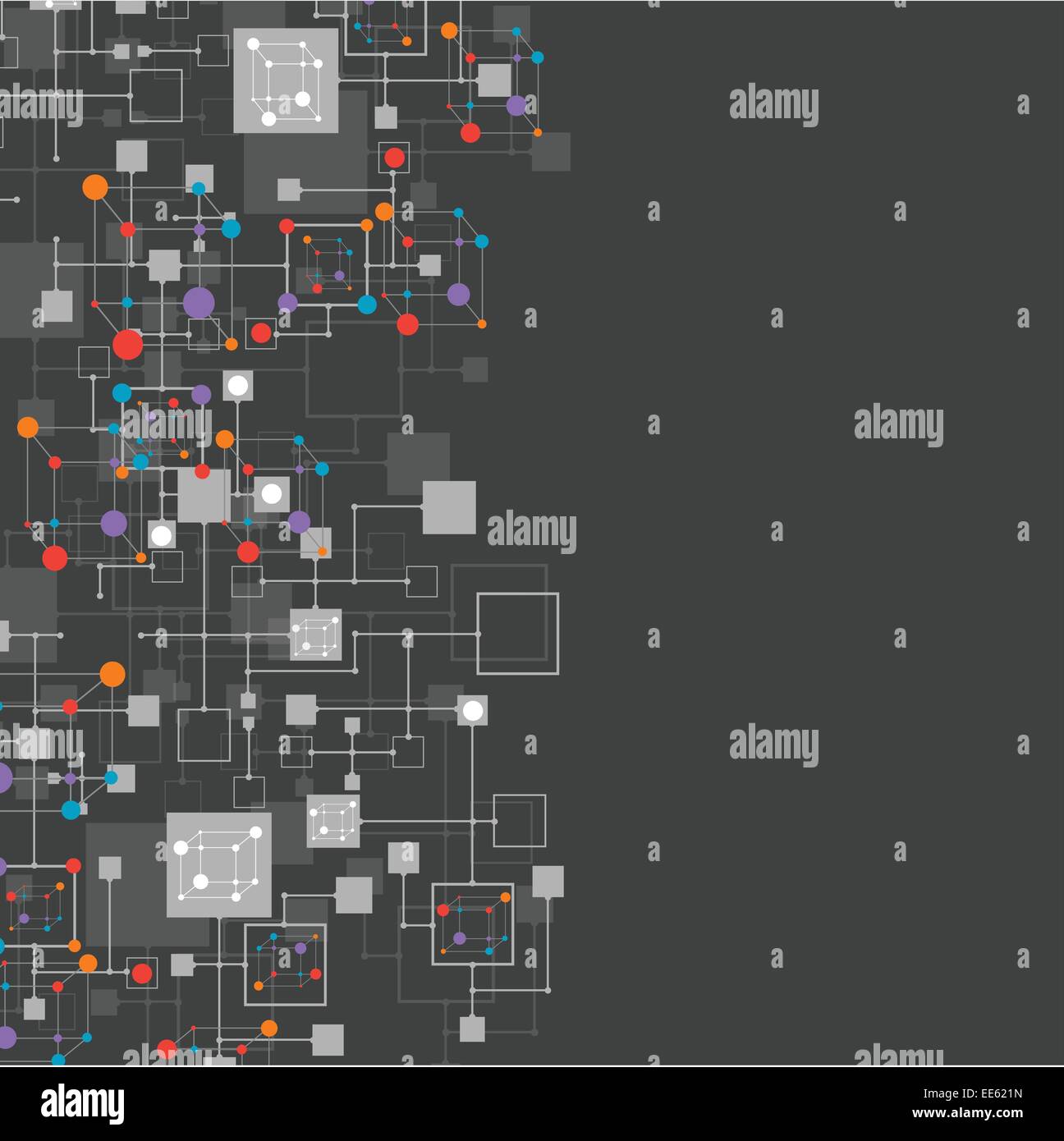 Dark network color technology communication background Stock Vector ...